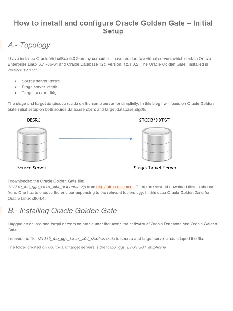 How To Install And Configure Oracle Golden Gate Pdf Oracle Database