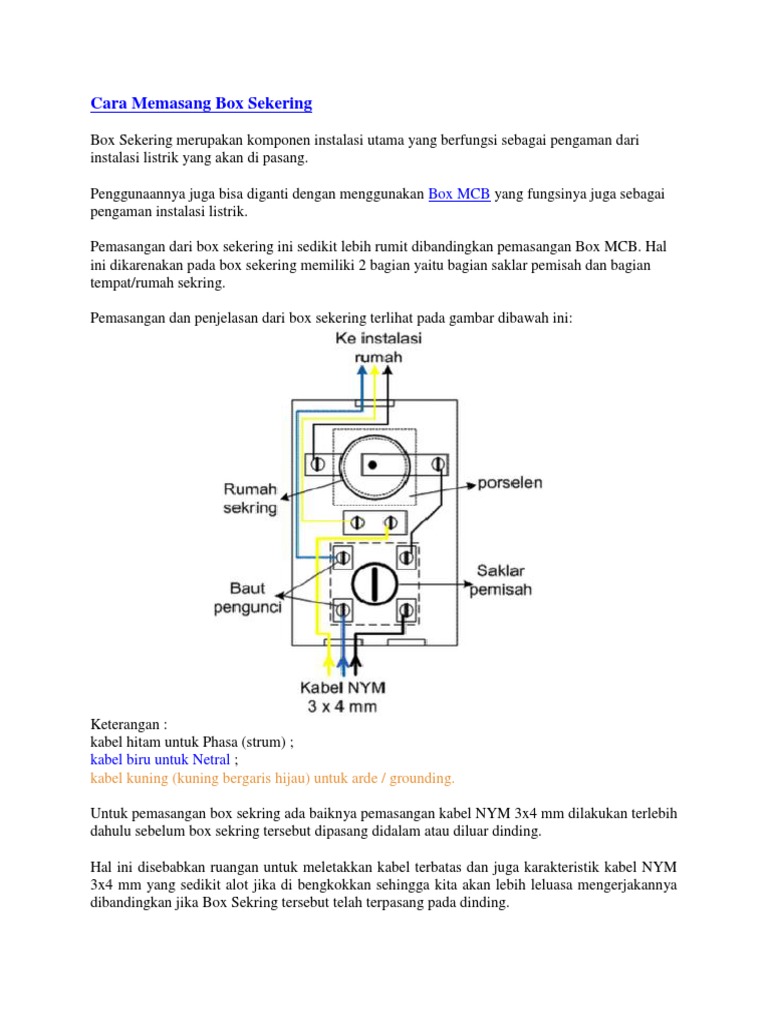 Cara Memasang Box Sekering | PDF