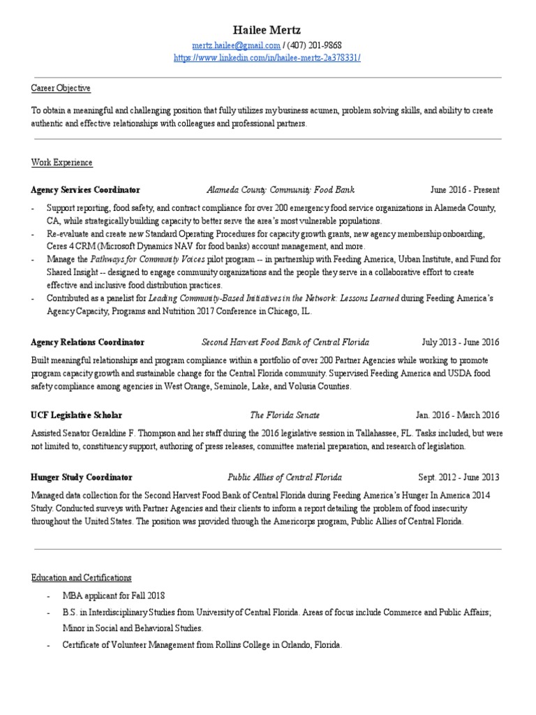 Eportfolio Resume | PDF | Business | Foods