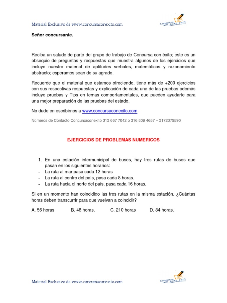 Ejercicios Pruebas de Aptitud PDF | PDF | Science | Tecnología (general)