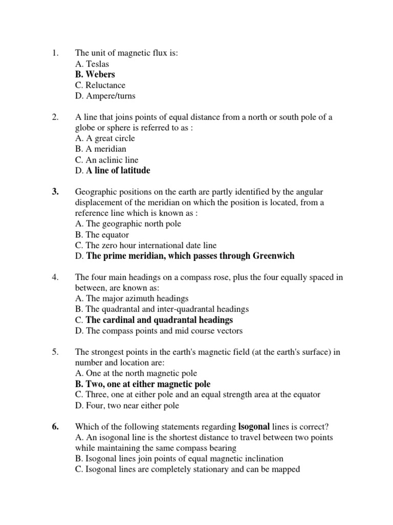 Compass Questions | Compass | Magnetic Field