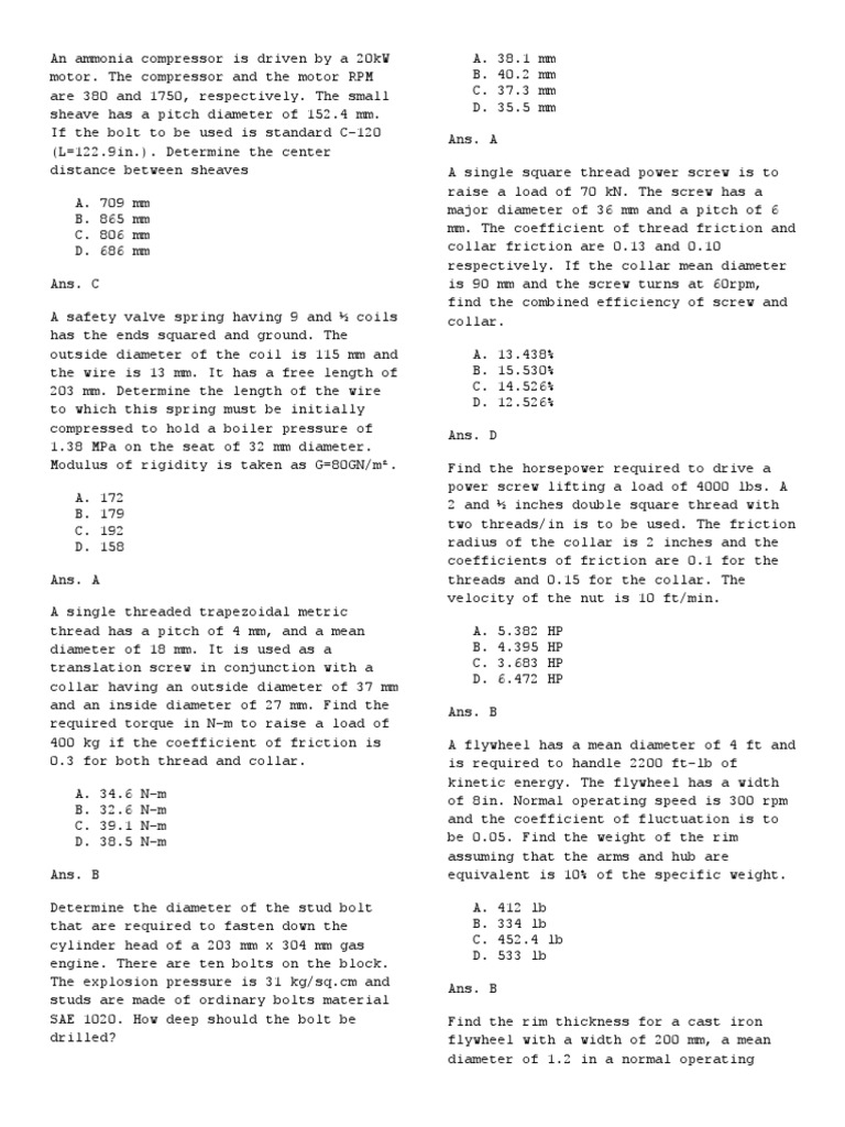 Machine Design Reviewer by Henry Parker | PDF | Clutch | Screw