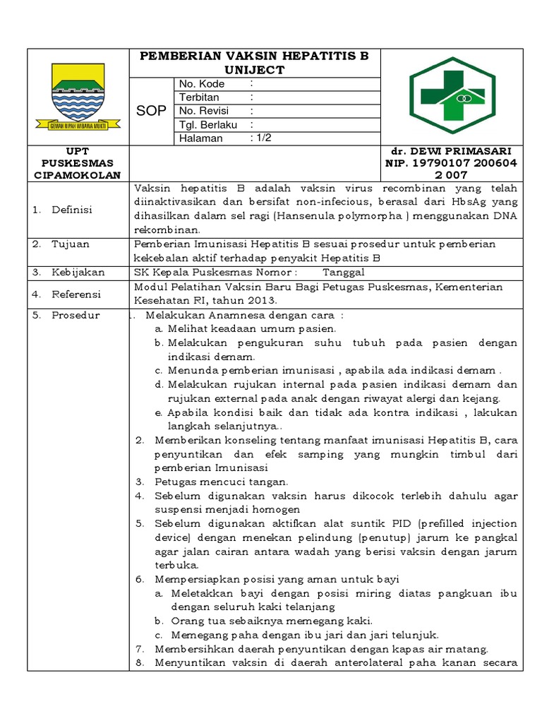 SOP HB Uniject | PDF