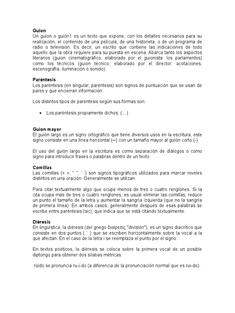 Guion y Parentesis | PDF