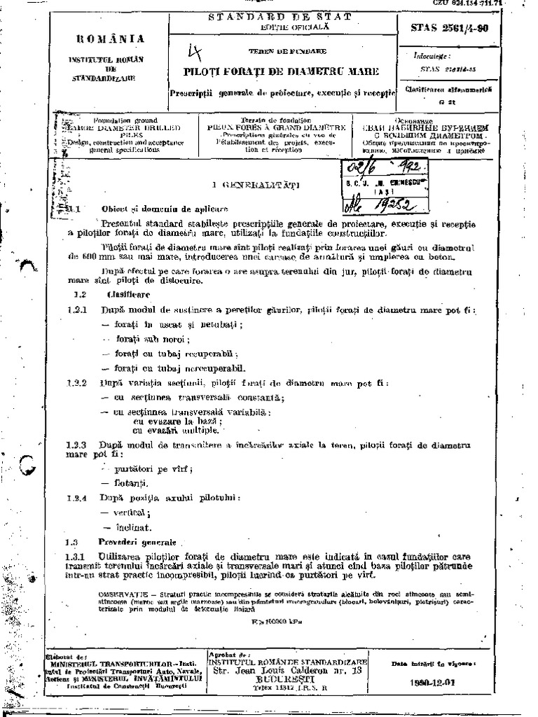 STAS 2561-4-90 Piloti | PDF