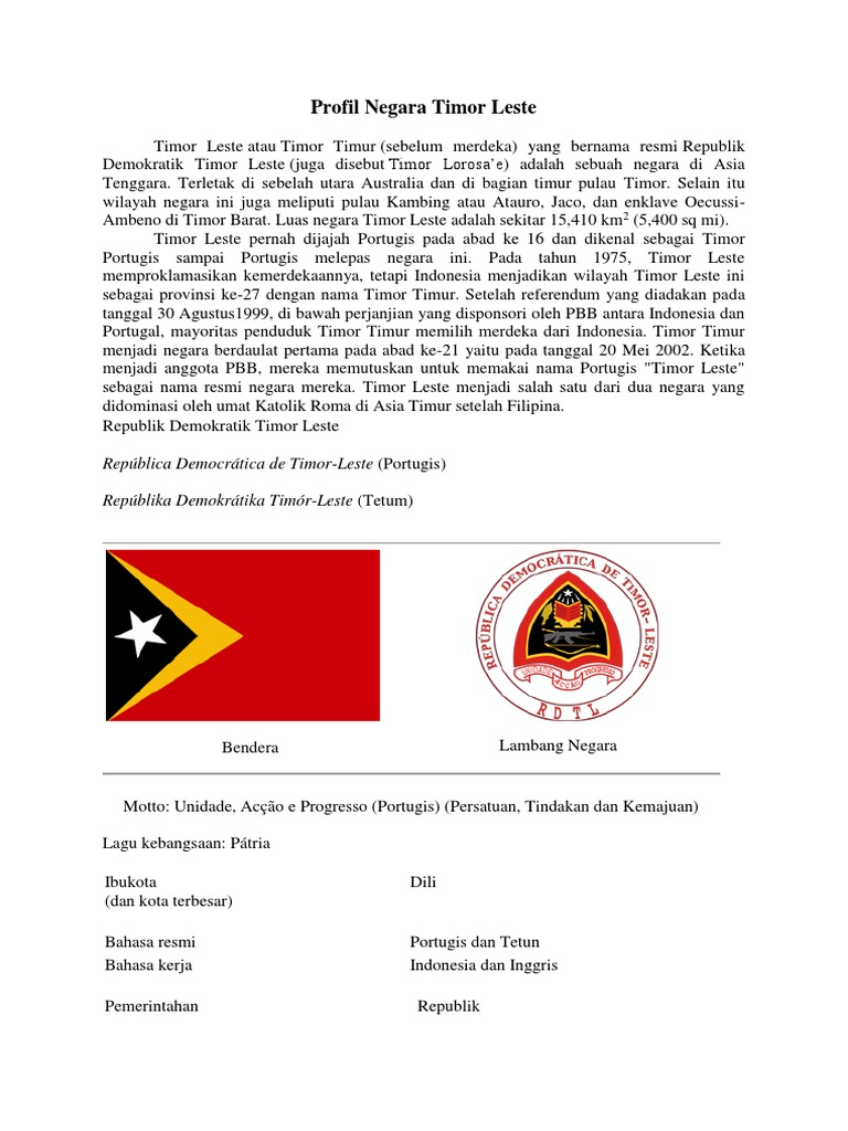 Profil Negara Timor Leste | PDF