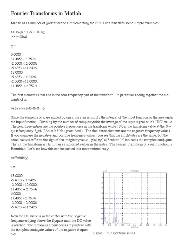 Fourier Transforms in Matlab: 2 x10 Periodogram | PDF | Fourier ...