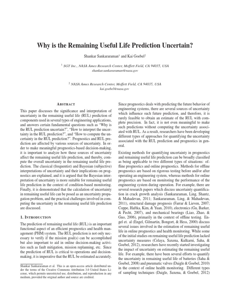 Why Is The Remaining Useful Life Prediction Uncertain | PDF ...