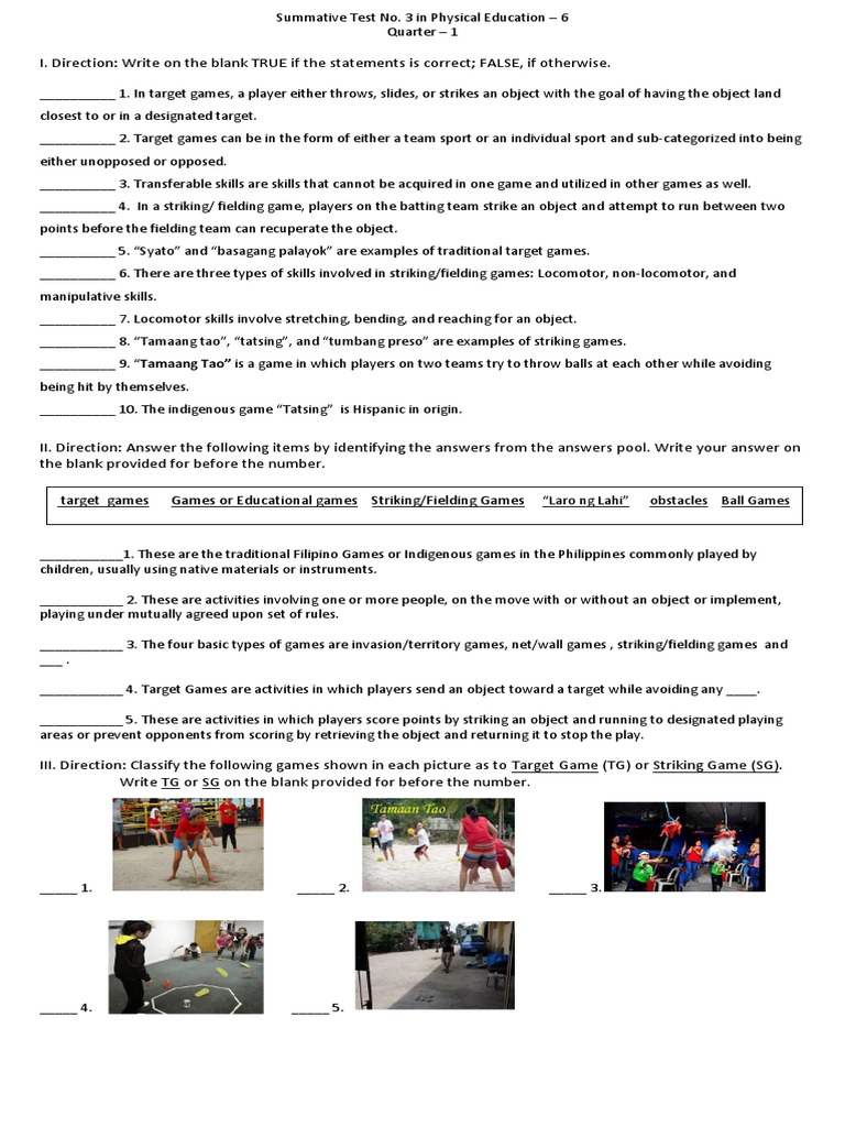 Target and Striking Games in PE | PDF | Team Sports | Leisure