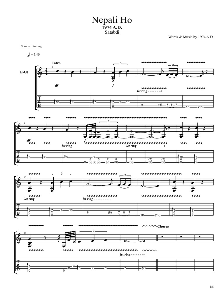 1974 AD, Pahilo Junema - Nepali | PDF | Rock Music | Vocal Music