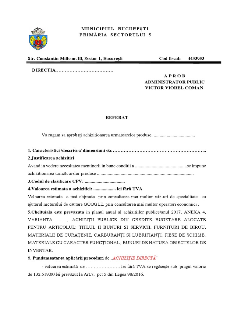 Model Referat Produse