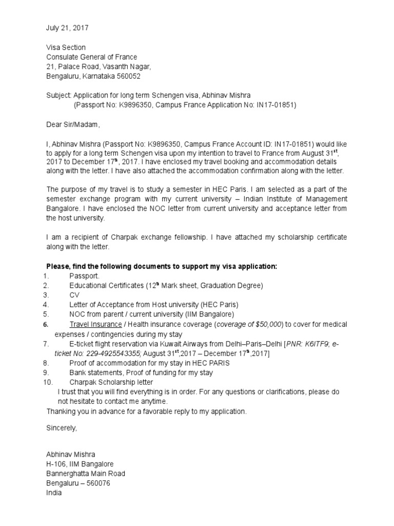 Campus France - Cover Letter | PDF