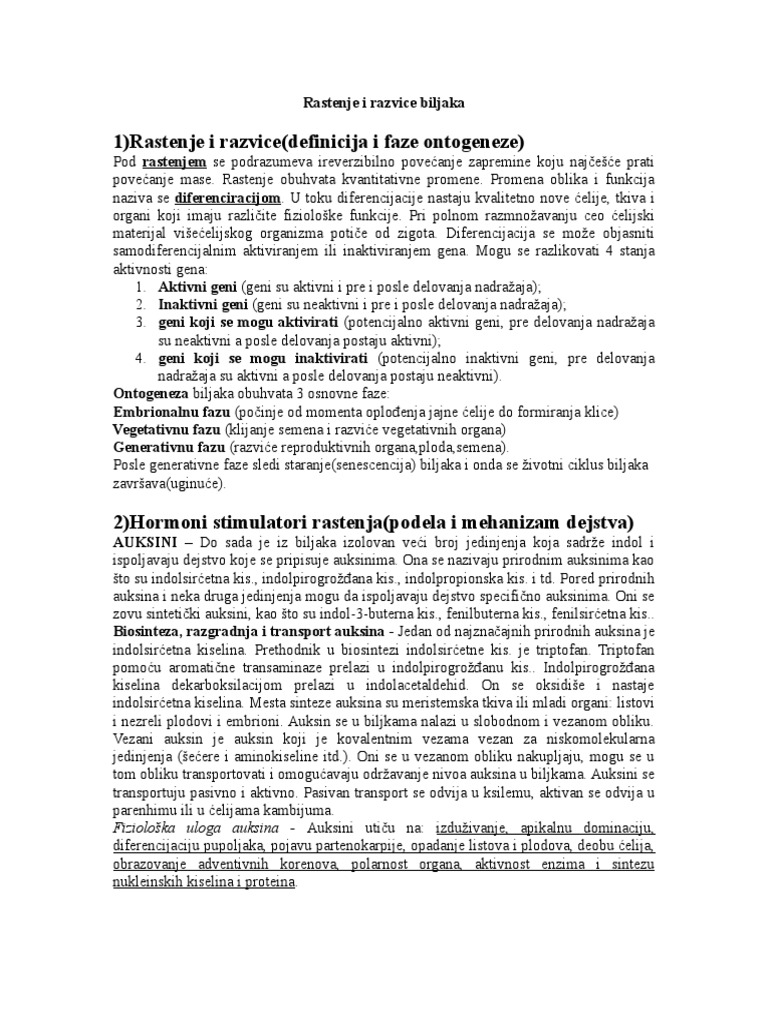 Rastenje I Razvice Biljaka | PDF