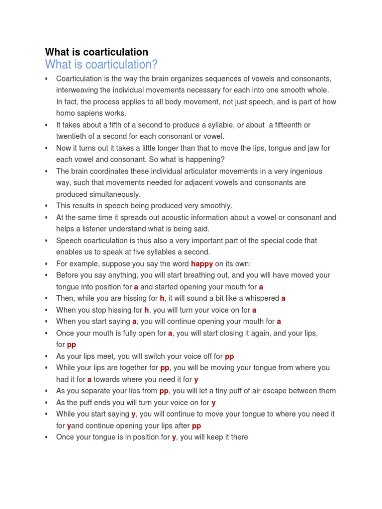 What Is Coarticulation | PDF | Vowel | Phoneme