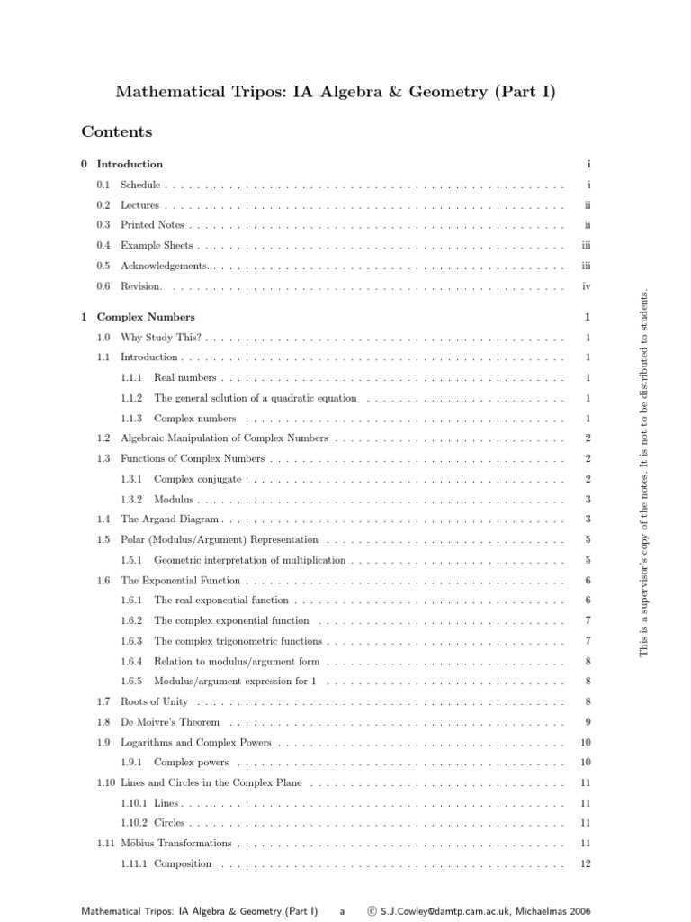 Alan Beardon Algebra and Geometry PDF | PDF