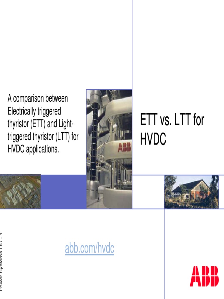 ETT Vs LTT | PDF | High Voltage Direct Current | Electric Power System