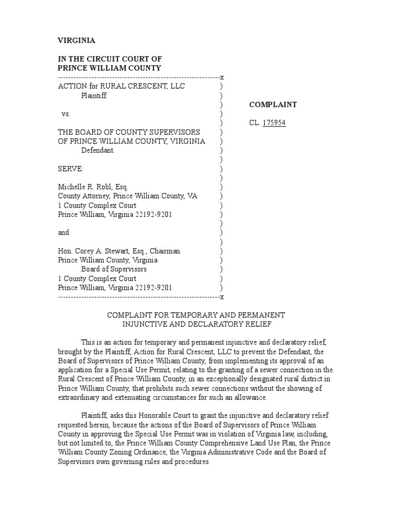 ARC v. BOCS Complaint | PDF | Declaratory Judgment | Injunction