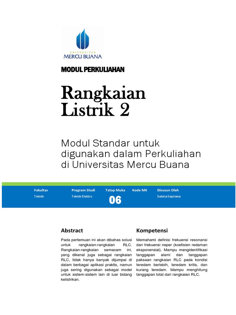 Modul Rangkaian Listrik 2 RLC | PDF
