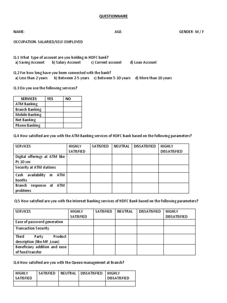 Questionnaire | Financial Technology | Finance & Money Management