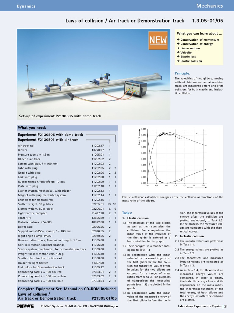 Law of Collision Air Track or Demonstration Track | PDF | Collision ...