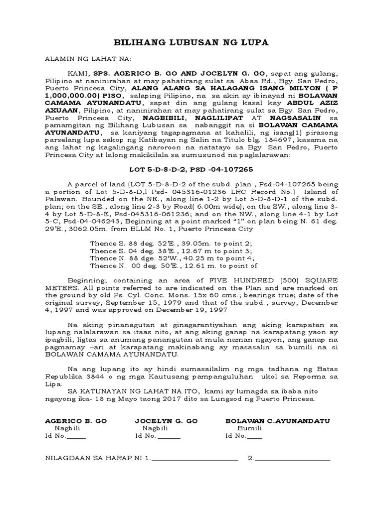 Bilihang Lubusan Ng Lupa -Go