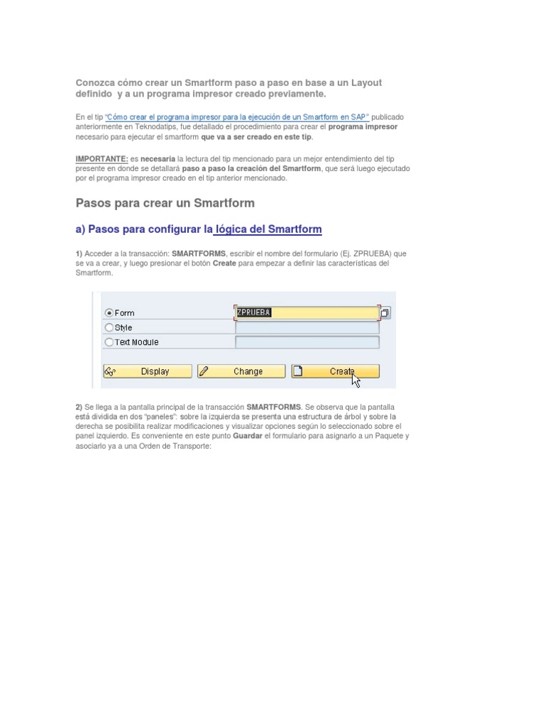 Conozca Cómo Crear Un Smartform Paso A Paso en Base A Un Layout ...