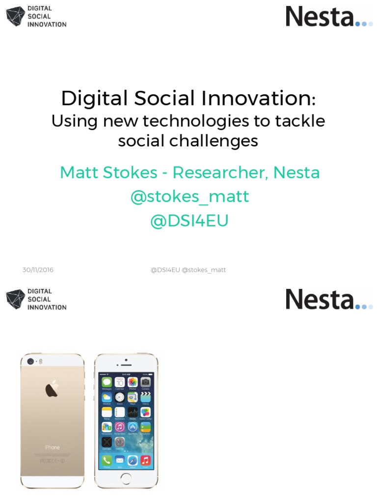 Digital Social Innovation - Using New Technologies To Tackle Social ...