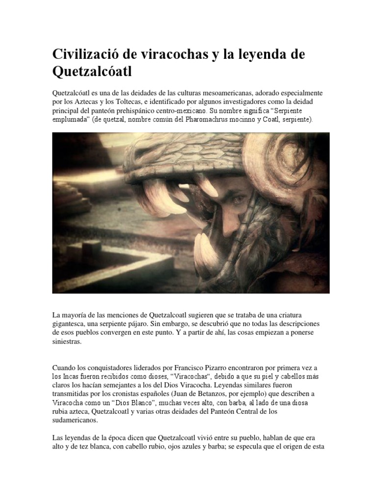 Leyenda de Quetzalcoatl | PDF | Civilización maya | azteca