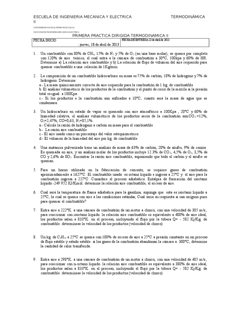 Combustión del Octano en Termodinámica | PDF | Combustión | Combustibles