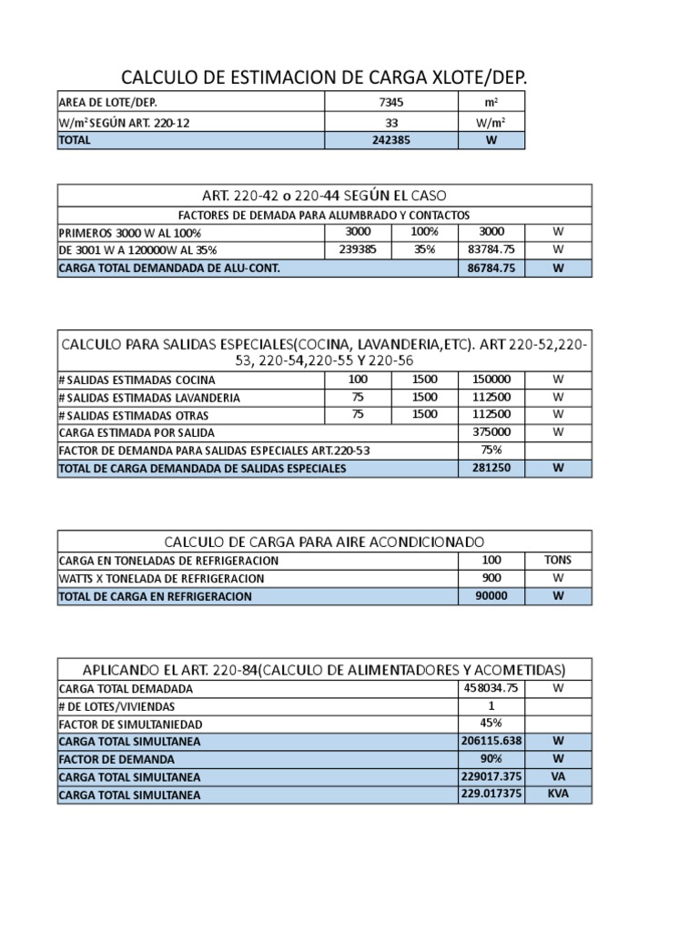 Estimación de Carga Eléctrica por Lote | PDF