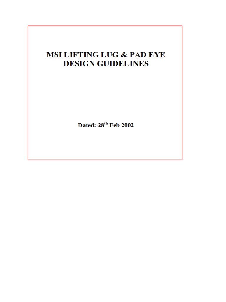 Pad Eye Design Lifting Lug Standart | PDF