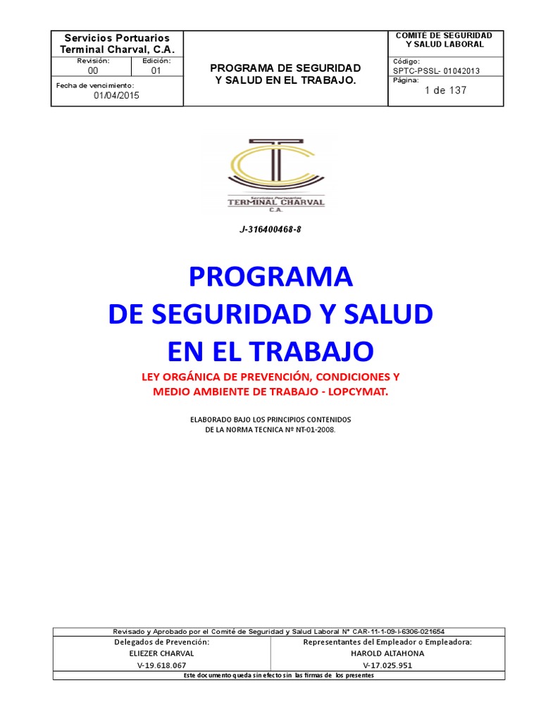 Programa de Seguridad ST | PDF | Seguridad y salud ocupacional ...