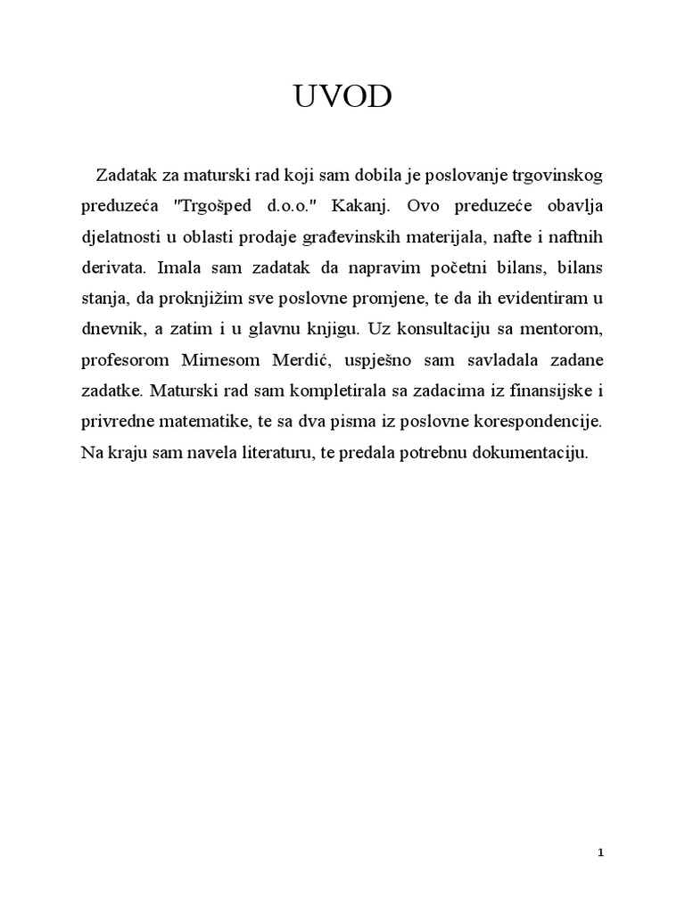 Maturski Rad 21 | PDF