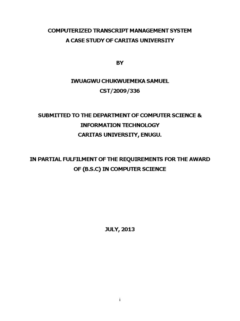 Computerized Transcript Management System-1 PDF | PDF | Databases ...
