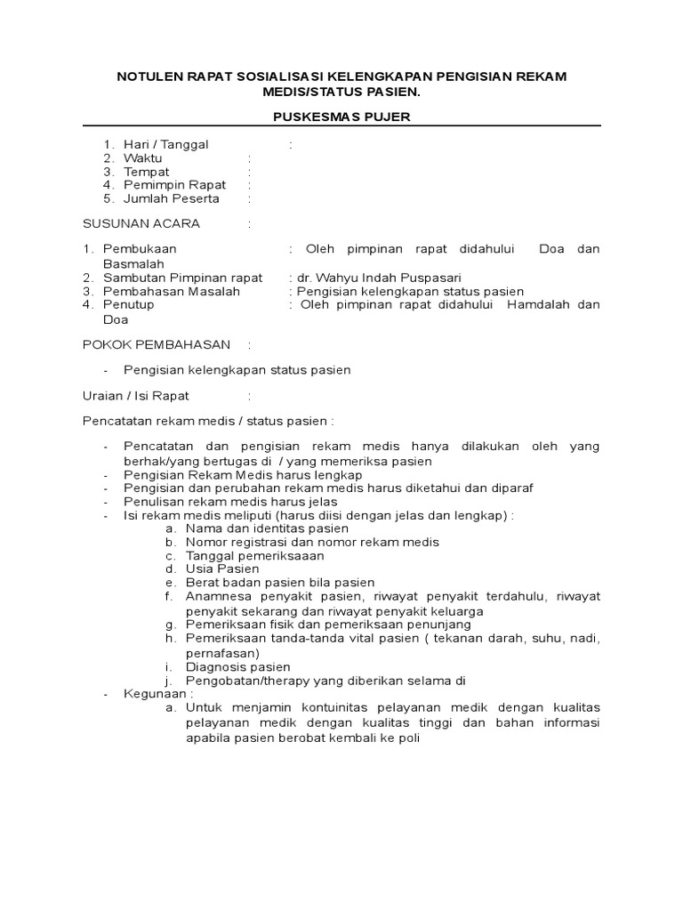 Pengisian Rekam Medis | PDF | Kesehatan Holistik