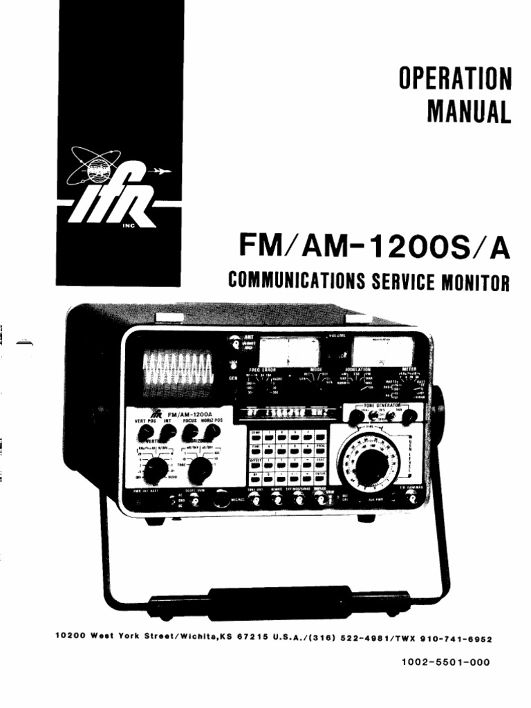 Ifr 1200a Ifr1200s Op Manual | PDF