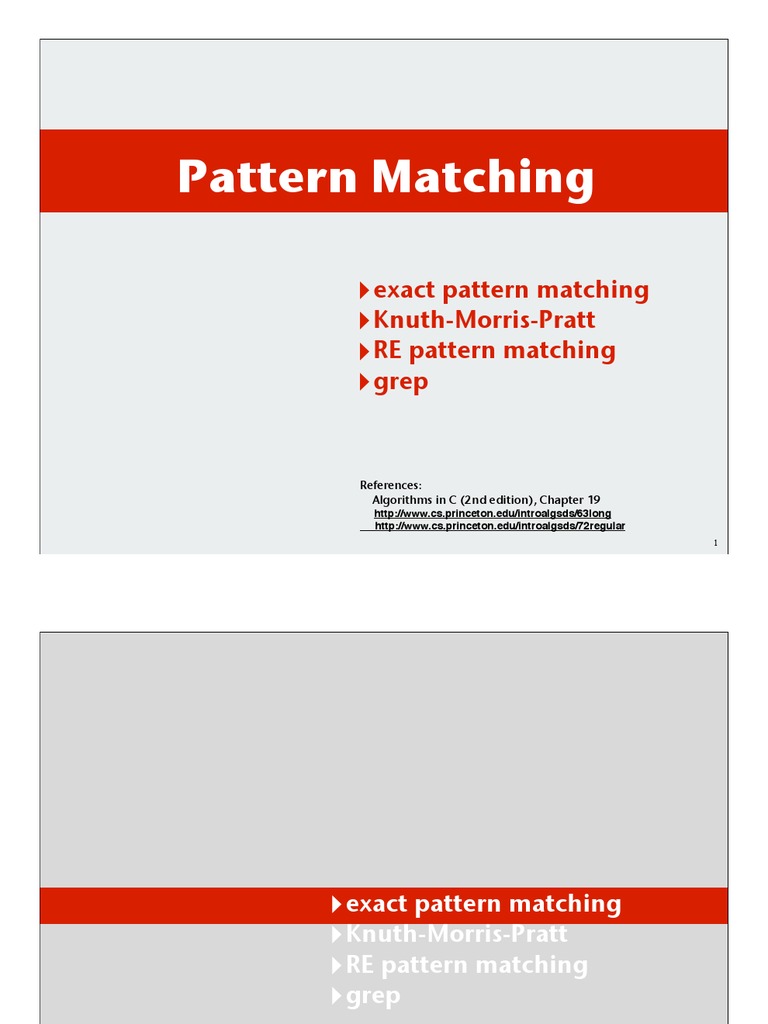 Pattern Matching Pdf Regular Expression Theoretical Computer Science