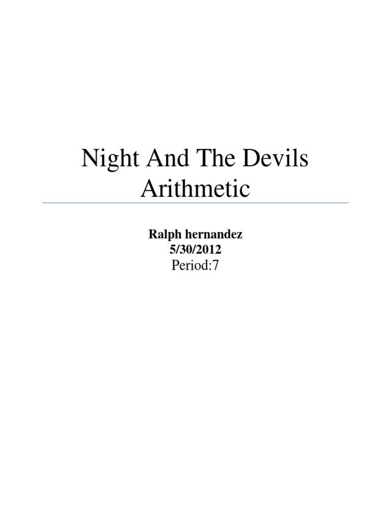 Night and The Devil's Arithmetic Analysis | PDF | Auschwitz ...