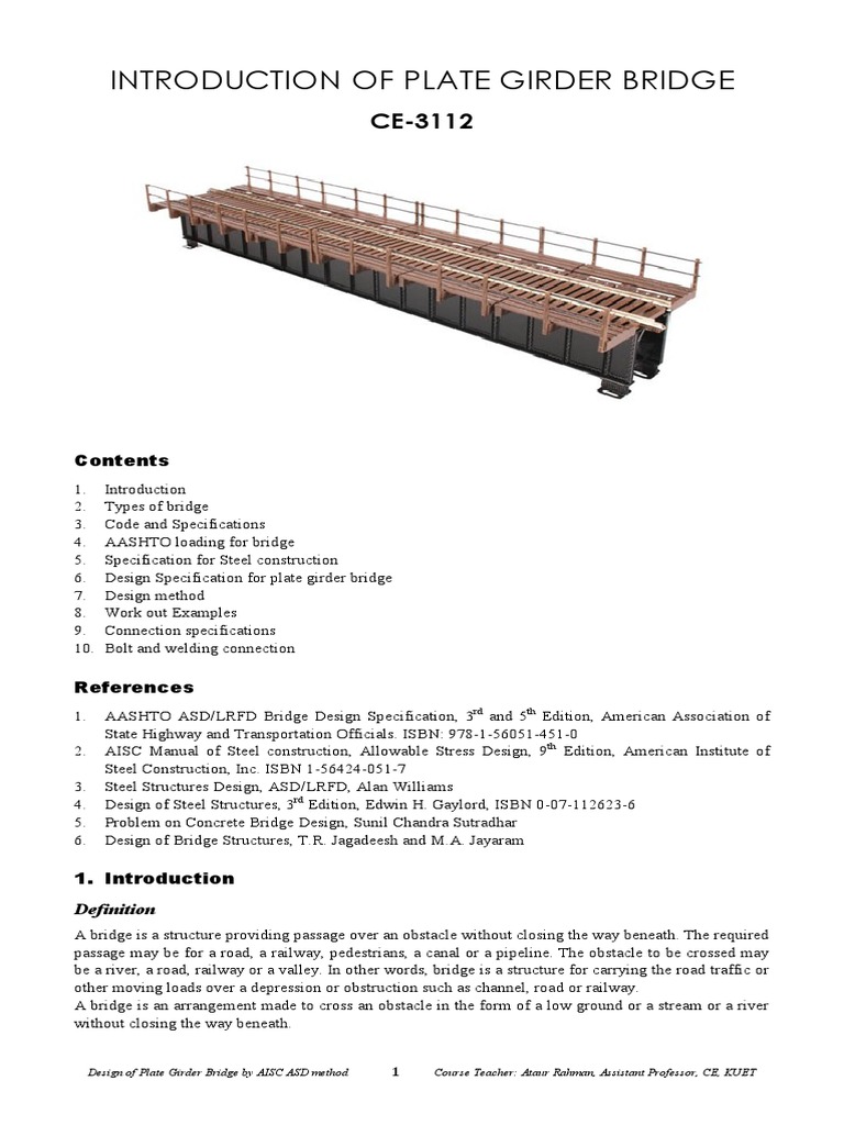 Plate Girder Bridge Design Overview | PDF | Deformation (Engineering ...