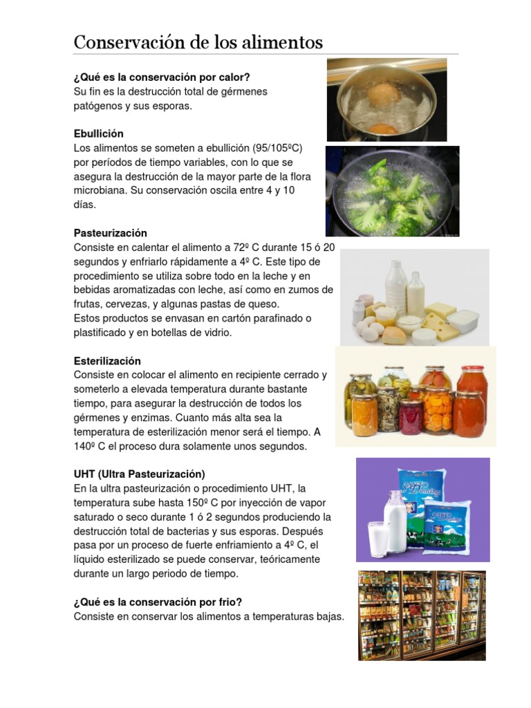 Conservación de Los Alimentos | PDF | Decapado | Alimentos