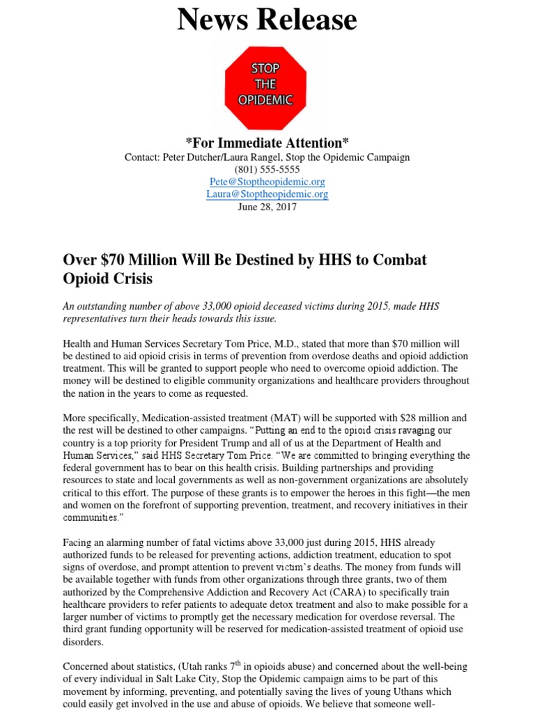 Press Release 2 | PDF | United States Department Of Health And Human ...