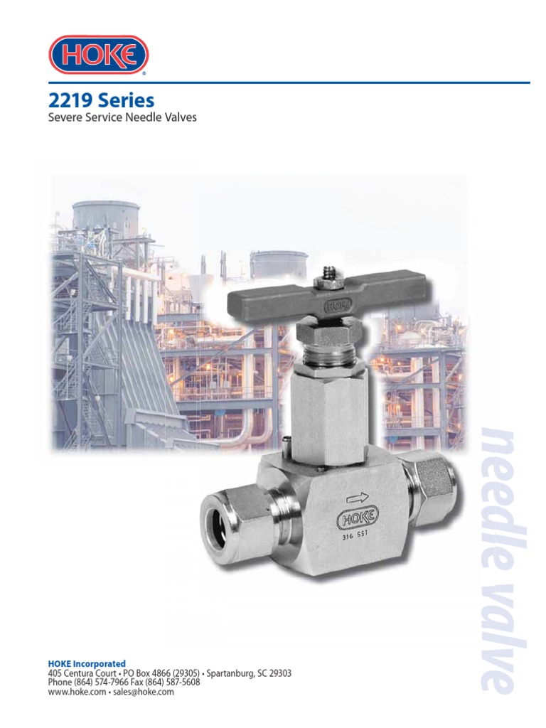 2219 Series: Severe Service Needle Valves | PDF | Valve | Pipe (Fluid ...