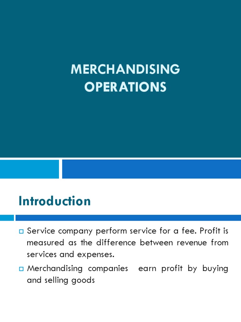 Understanding Merchandising Operations | PDF | Discounts And Allowances ...