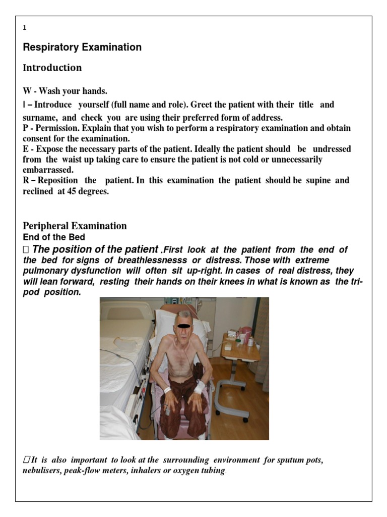 Respiratory Examination Techniques Guide | PDF | Lung | Thorax