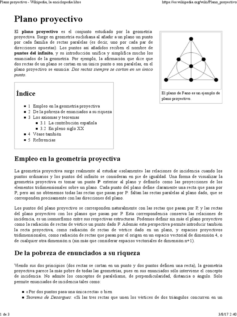 Plano Proyectivo | Álgebra abstracta | Geometría | Prueba gratuita de ...