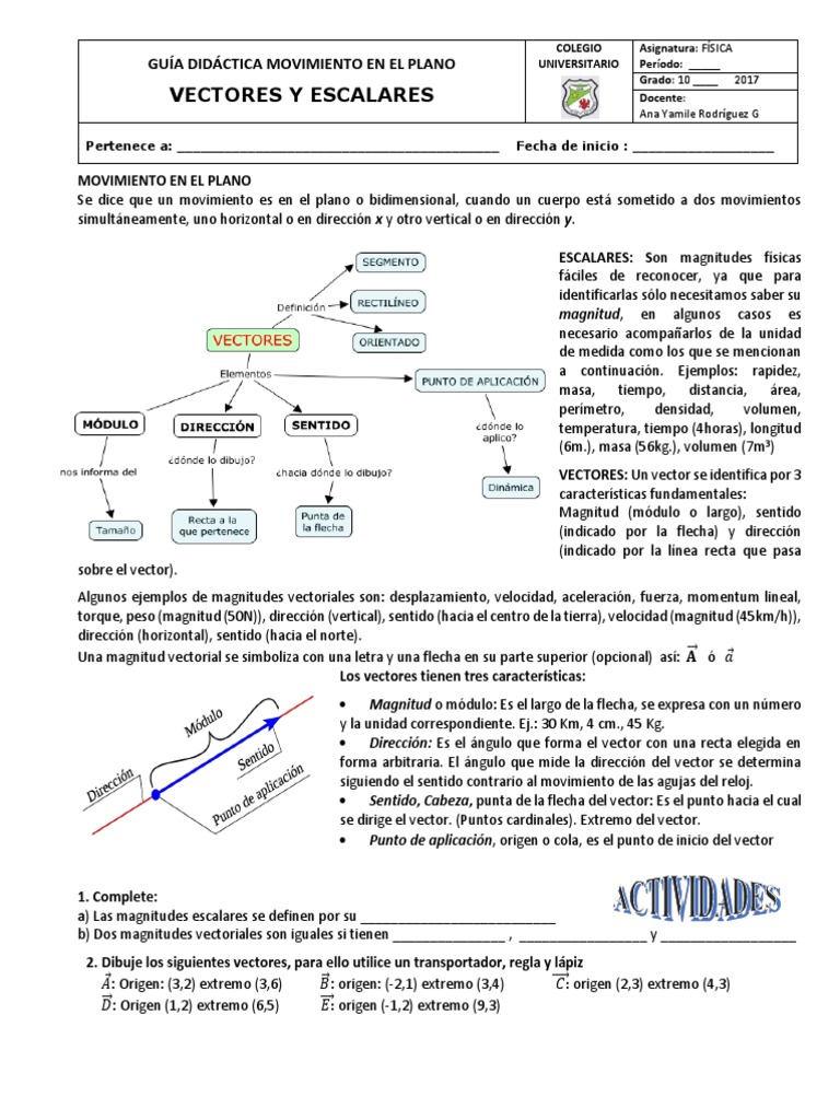 Guia Vectores Pdf Vector Euclidiano Trigonometría