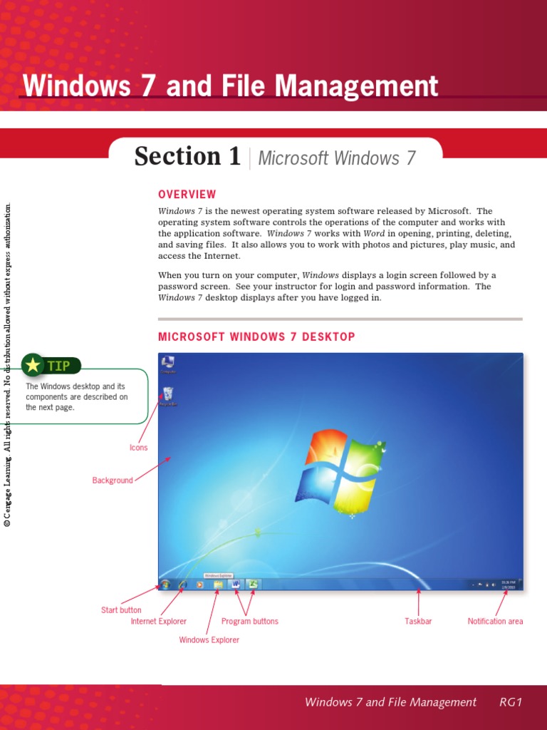 Windows 7 and File Management: Section 1 | PDF | Ibm Pc Compatibles ...