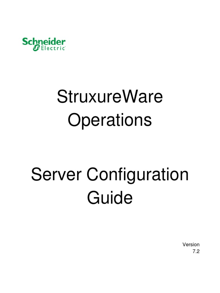 StruxureWare Data Center Operation 7.2 Server Configuration Guide | PDF ...