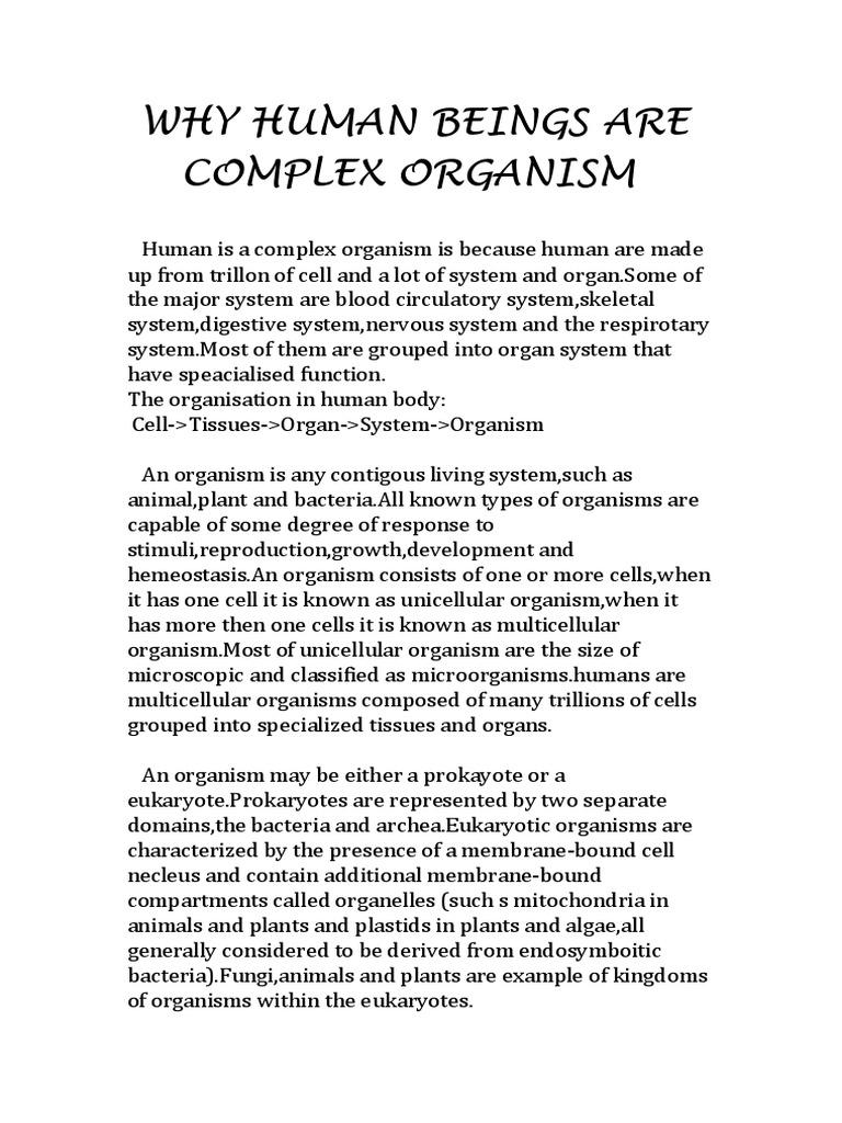 Understanding Human Complexity | PDF | Organisms | Tissue (Biology)