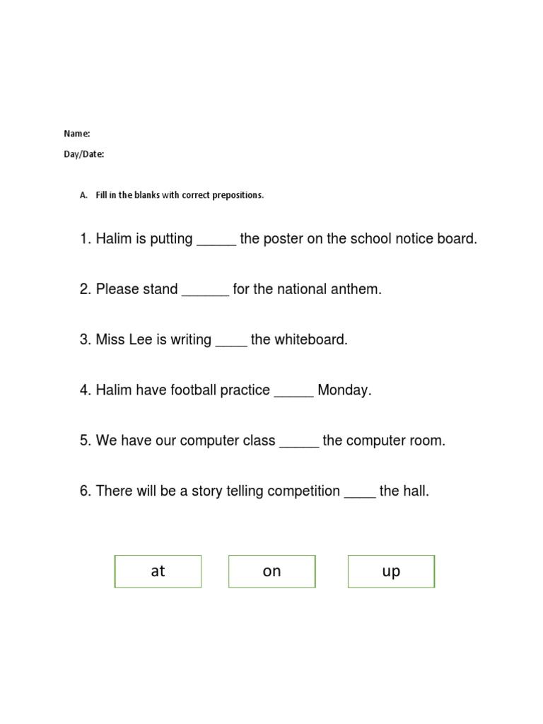 Worksheet Prepo | PDF